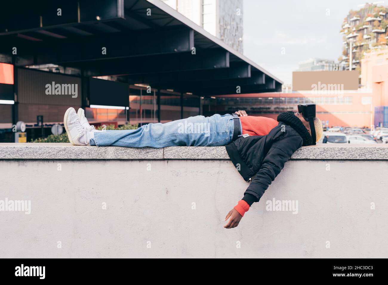 Horizontal wall lying on back hi-res stock photography and images - Alamy