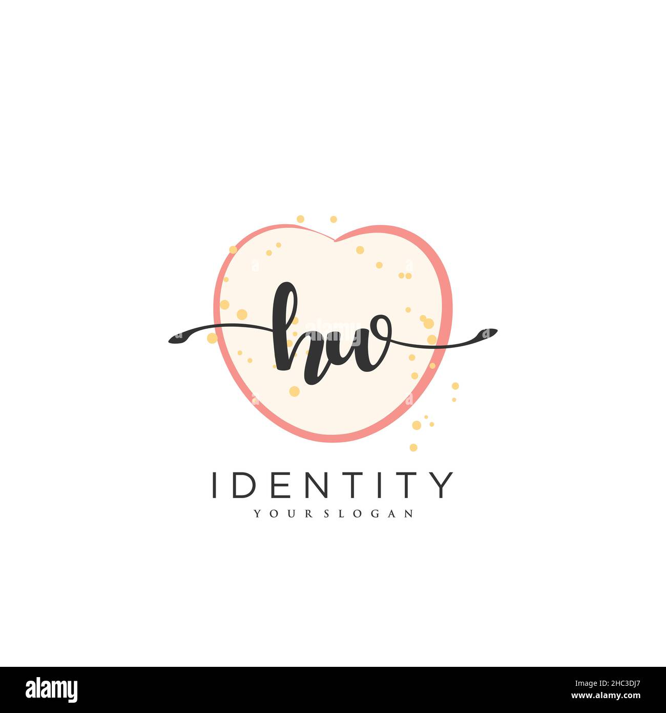 HW Handwriting logo vector art of initial signature, wedding, fashion ...