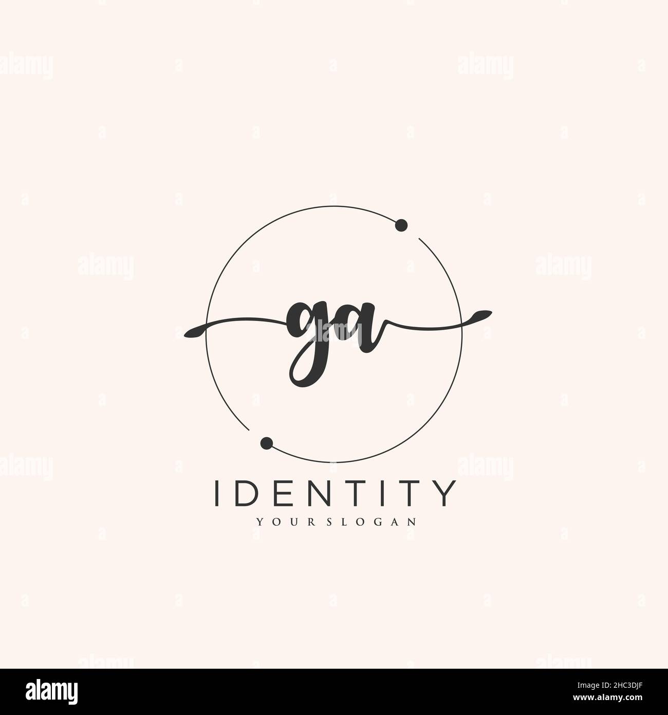 GA Handwriting logo vector art of initial signature, wedding, fashion ...