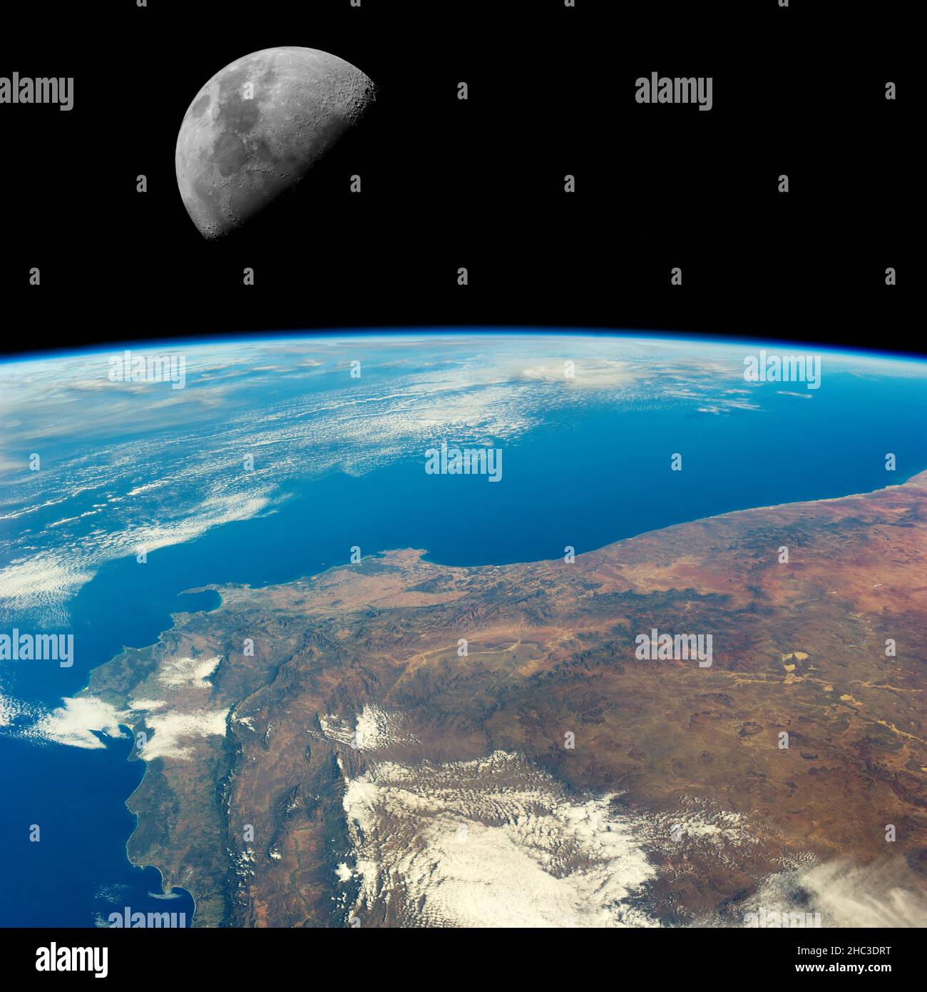 Cape Town, South Africa from space. Elements of this image furnished by ...