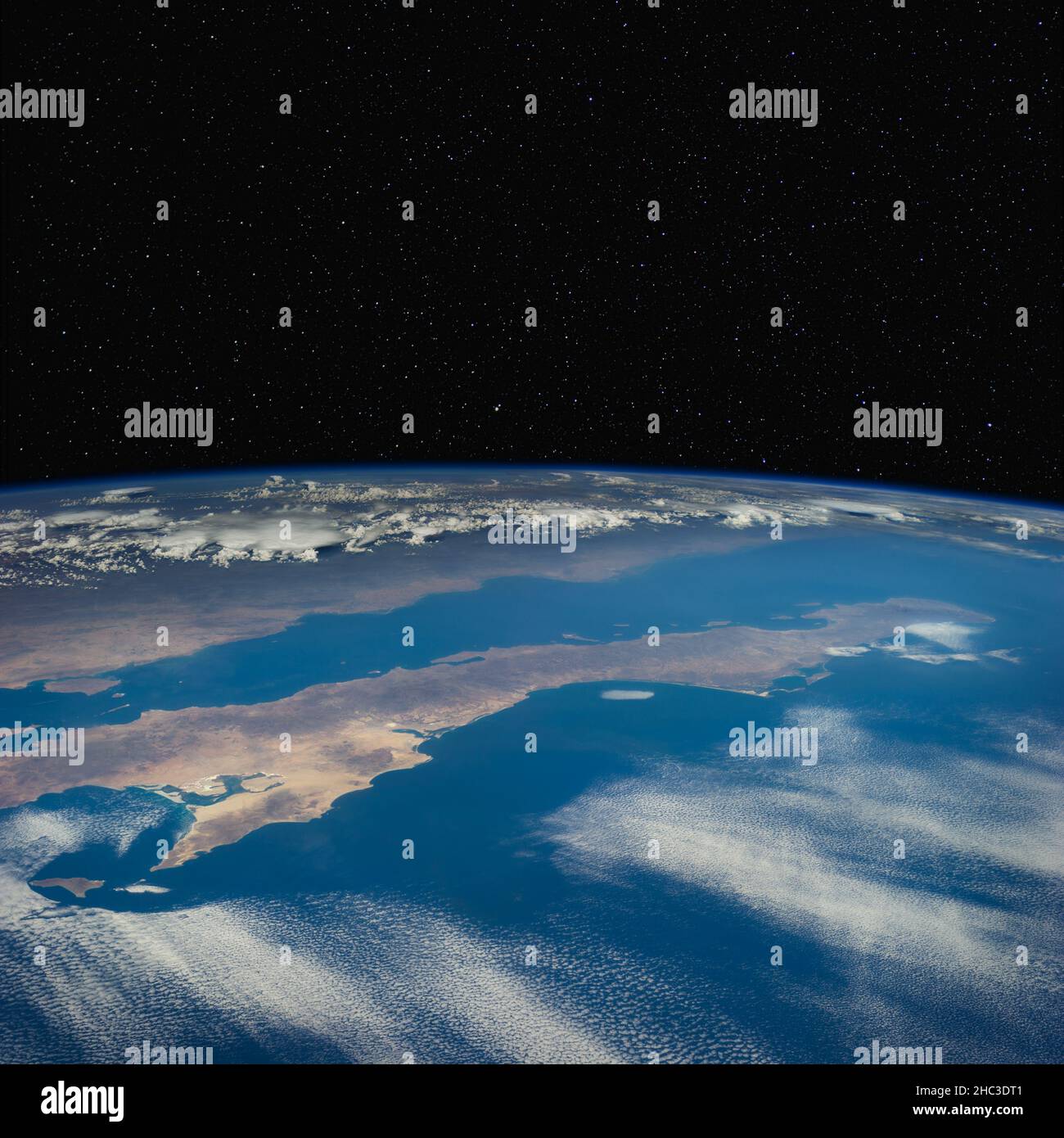 Baja California from space. Elements of this image furnished by NASA ...