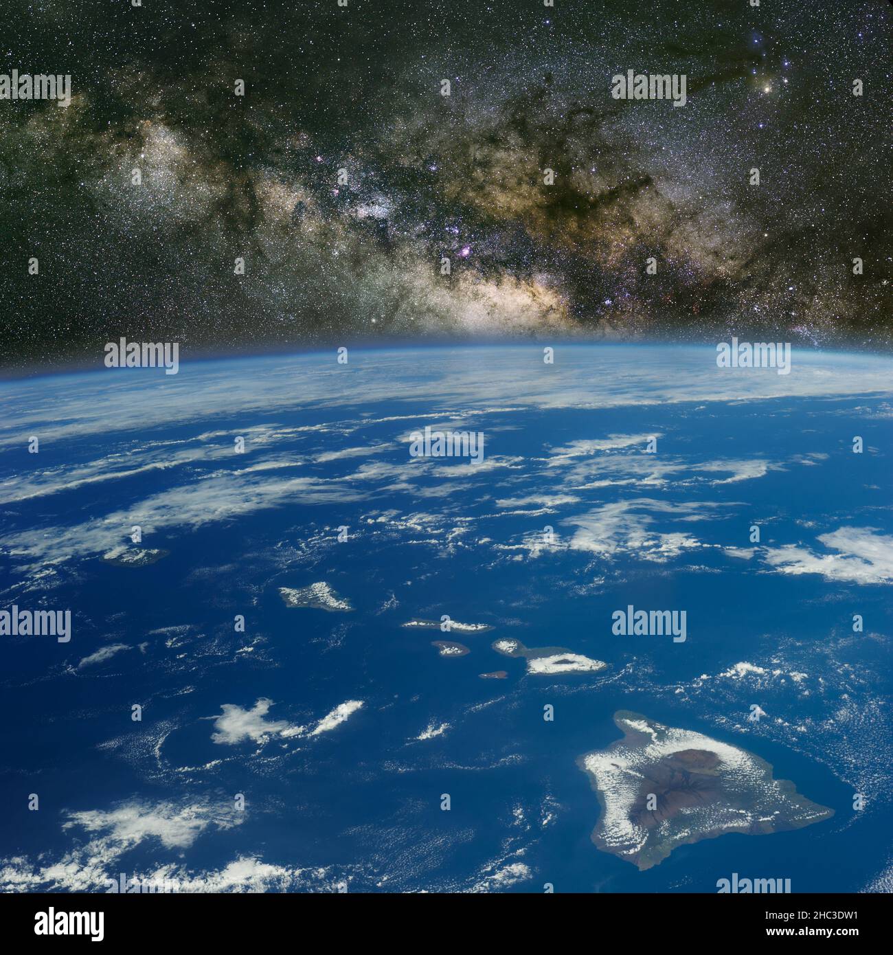 Hawaii from space. Elements of this image furnished by NASA Stock Photo ...