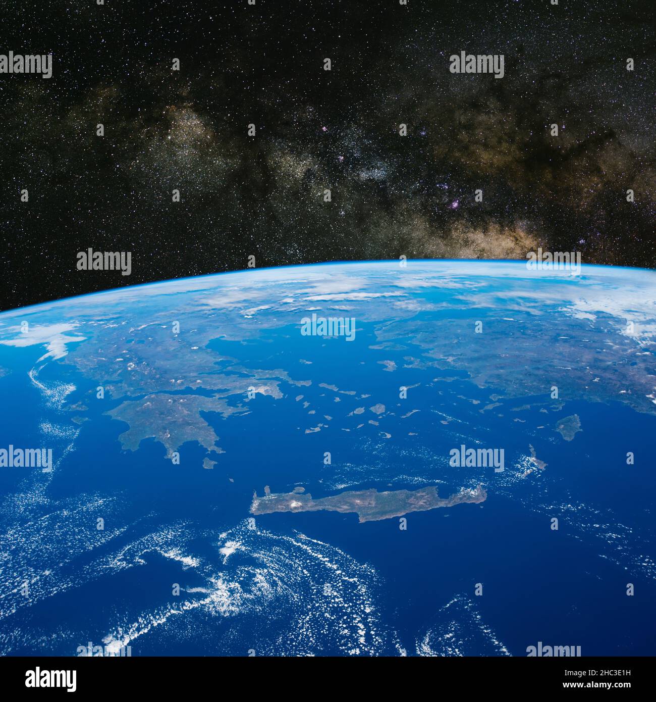 Greece from space. Elements of this image furnished by NASA Stock Photo ...