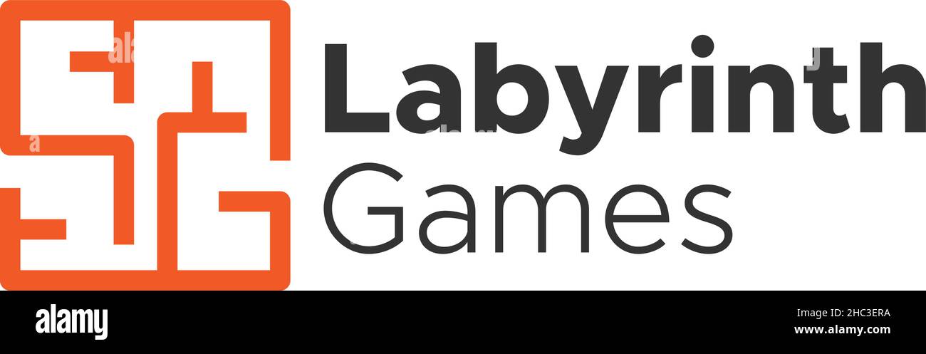 Modern design LABYRINTH GAMES playing logo design Stock Vector Image ...