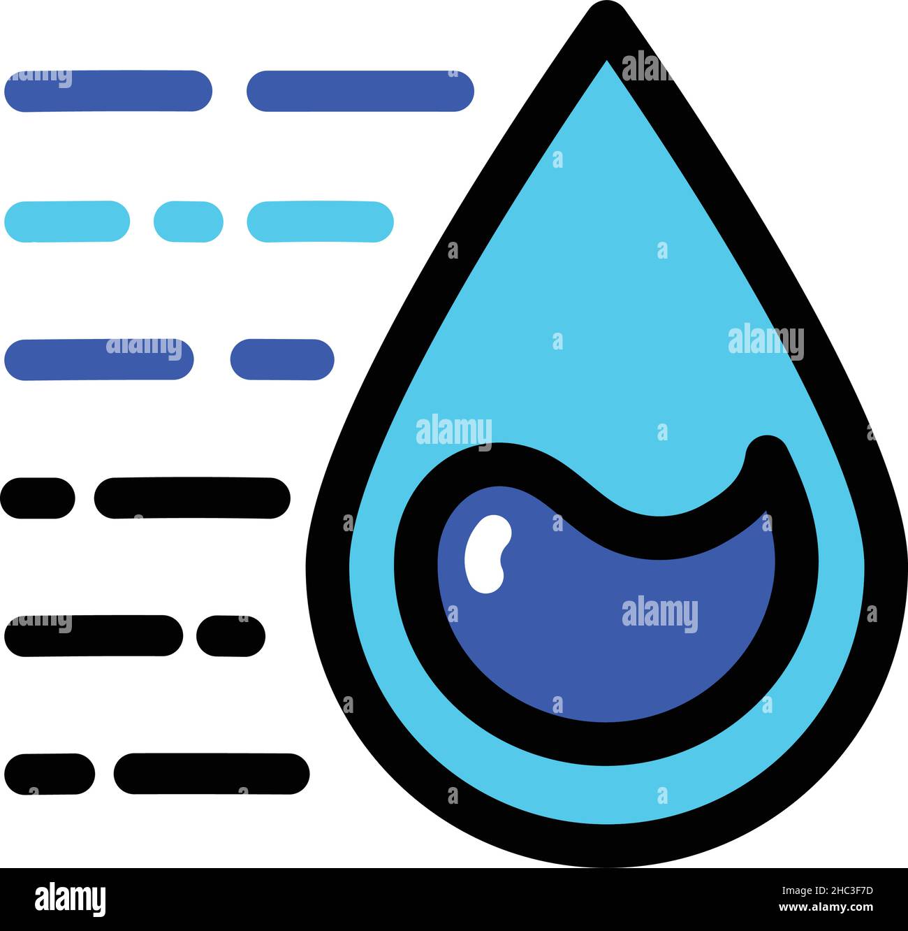 Water drop simple flat icon. Clean spring or purified water. Logo for water delivery service ...