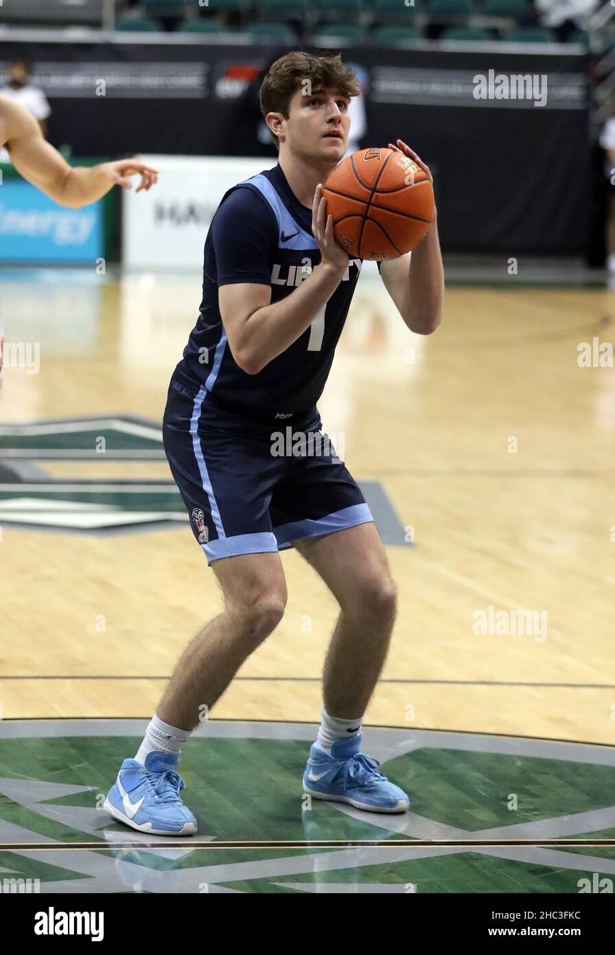 December 23, 2021 - Liberty Flames guard Brody Peebles #1 shoots a free ...