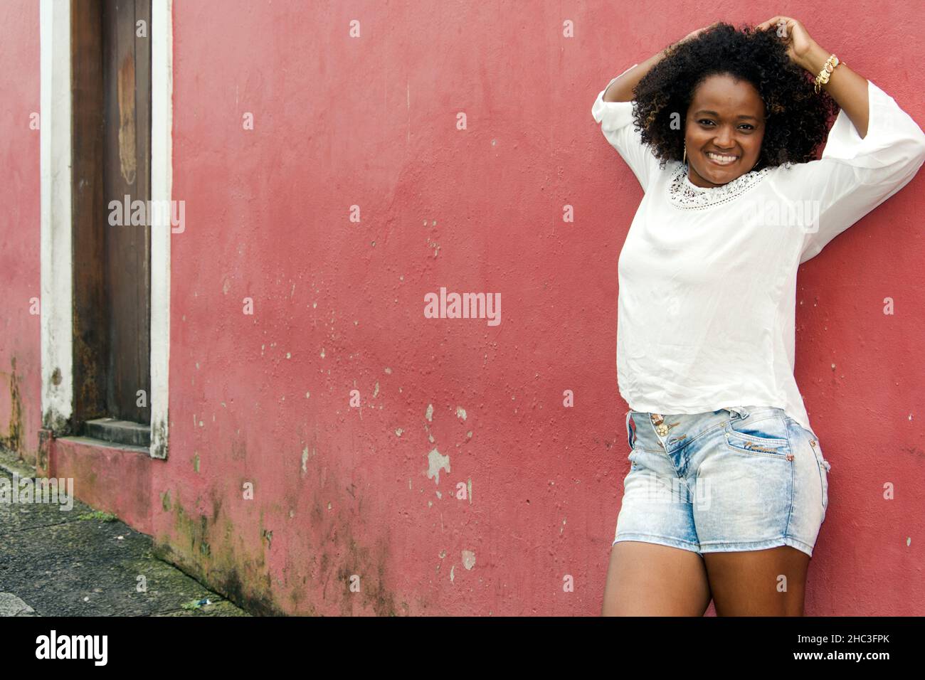 Beautiful model posing for the photo on the streets of Pelourinho. Salvador, Bahia, Brazil Stock ...