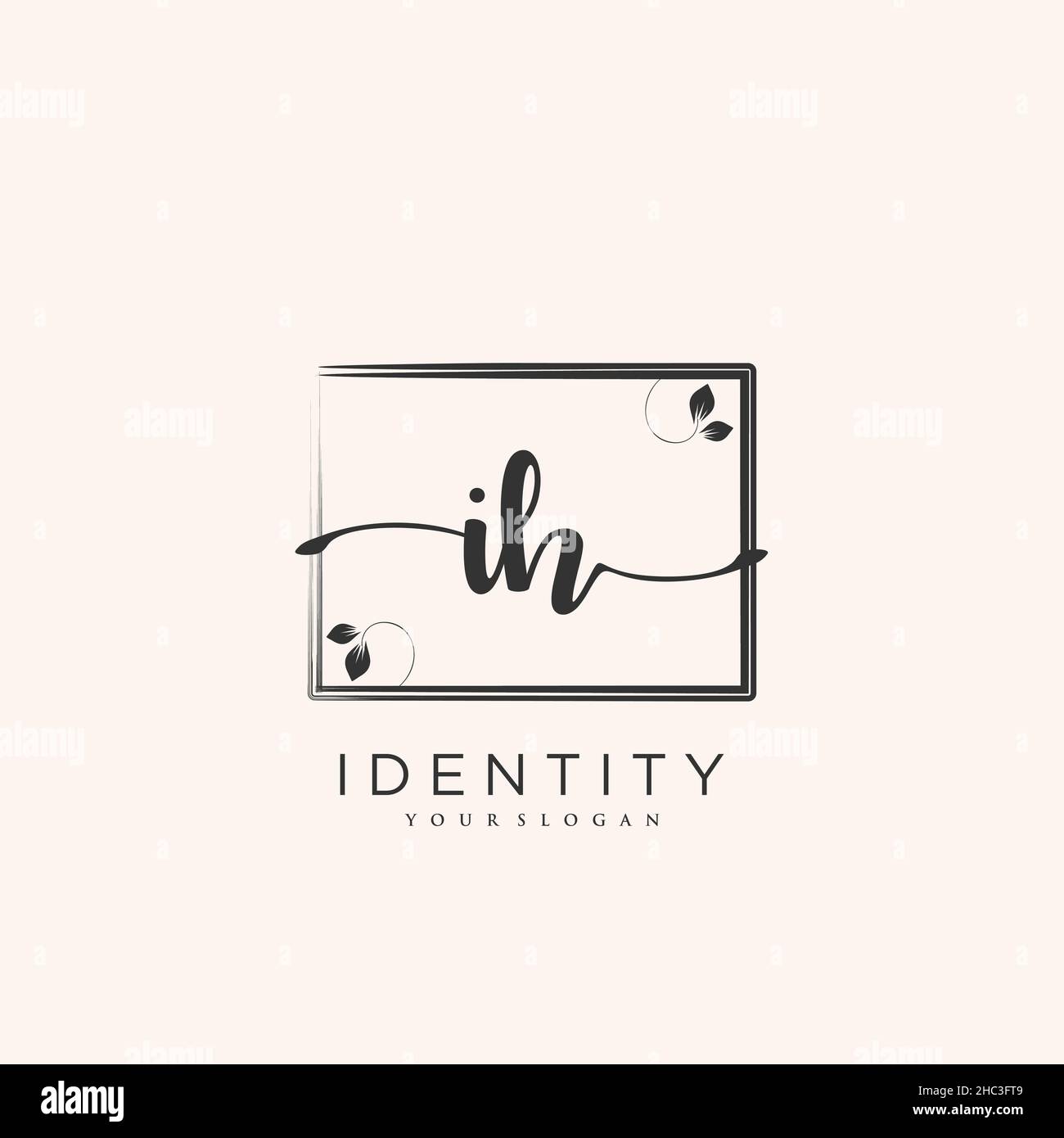 IH Handwriting logo vector art of initial signature, wedding, fashion ...