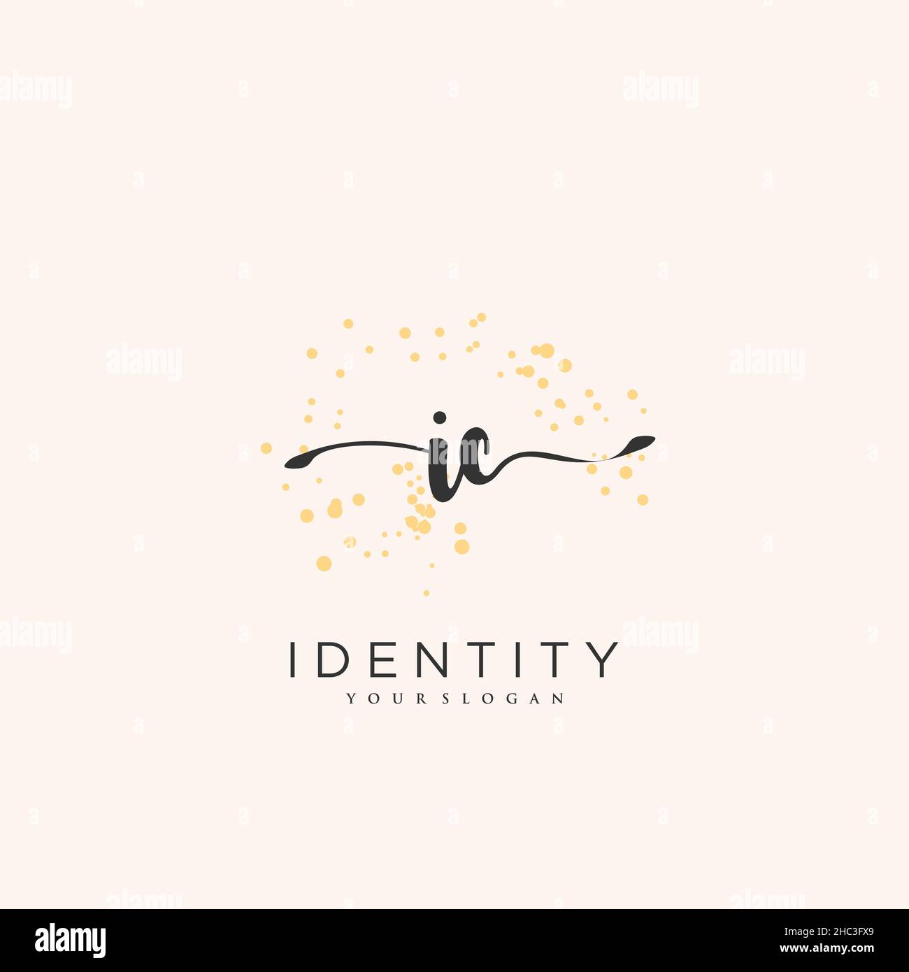 IC Handwriting logo vector art of initial signature, wedding, fashion ...