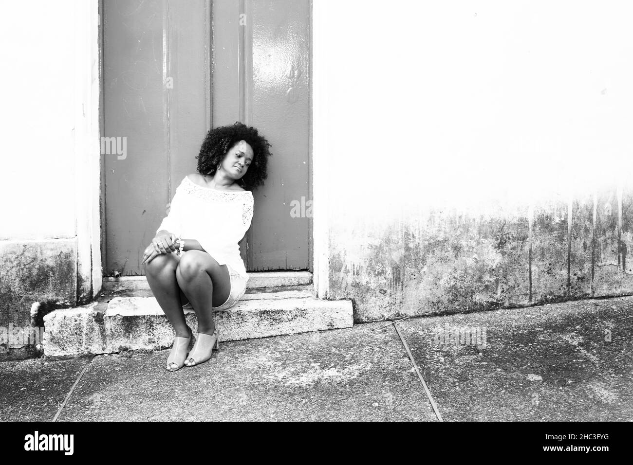Beautiful model posing for the photo on the streets of Pelourinho. Salvador, Bahia, Brazil Stock ...