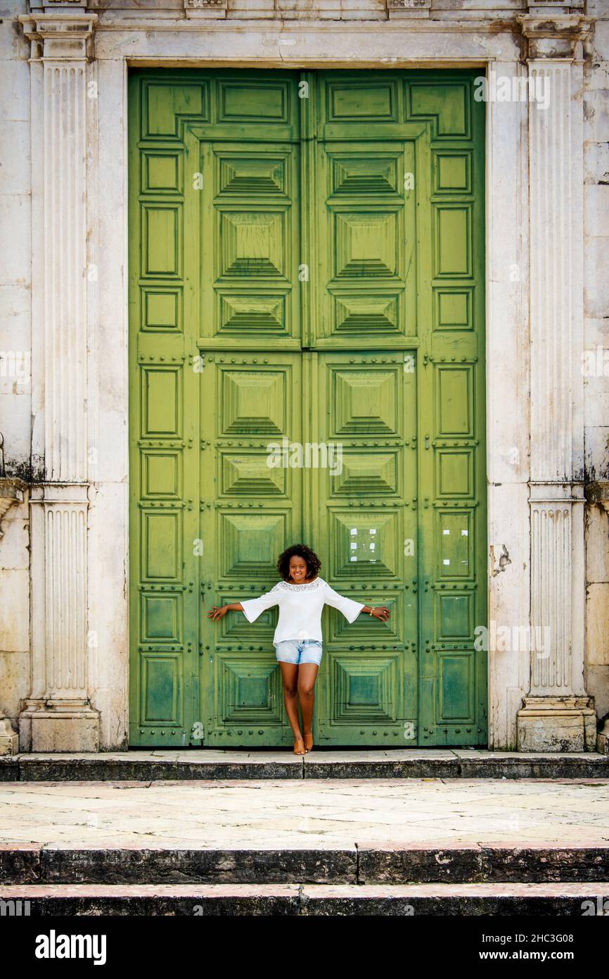 Beautiful model posing for the photo on the streets of Pelourinho. Salvador, Bahia, Brazil Stock ...