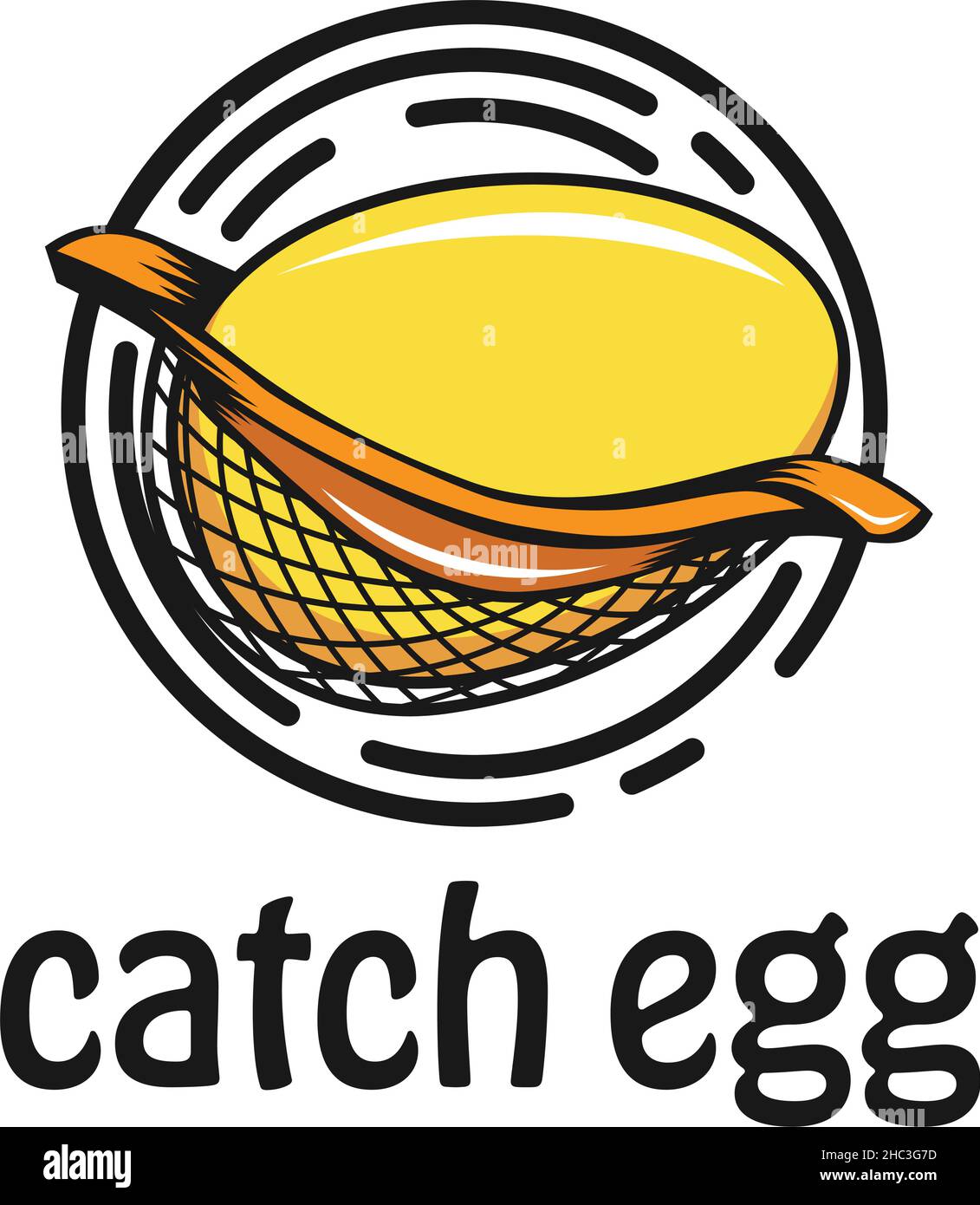 Modern colorful CATCH EGG yellow eat logo design Stock Vector Image ...