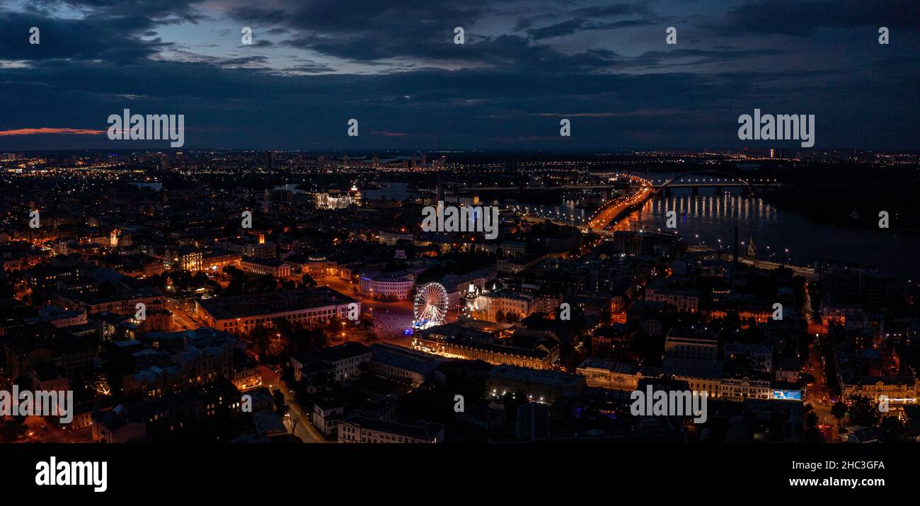 Aerial dark view city center hi-res stock photography and images - Alamy