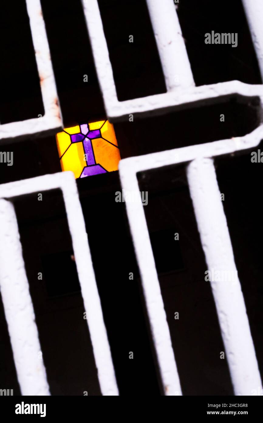 Stained Glass Window in Mausoleum in Paris Cemetery Stock Photo - Alamy