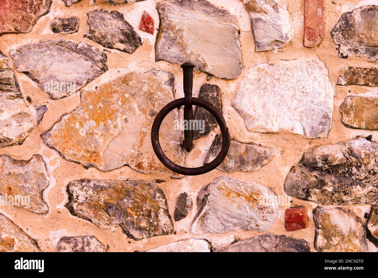 Rusty Ring on Stone Wall on Ranch in Tuscany Countryside Ranch Stock ...