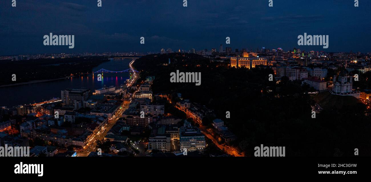 Night aerial view kyiv city hi-res stock photography and images - Alamy