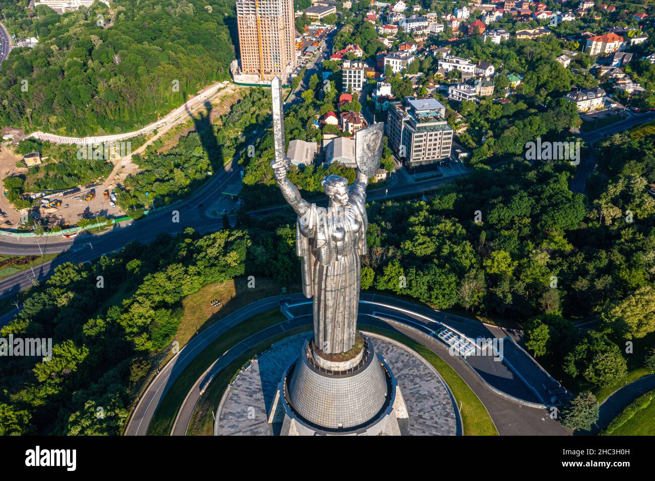 Aerial view of the Mother Motherland monument in Kiev Stock Photo - Alamy