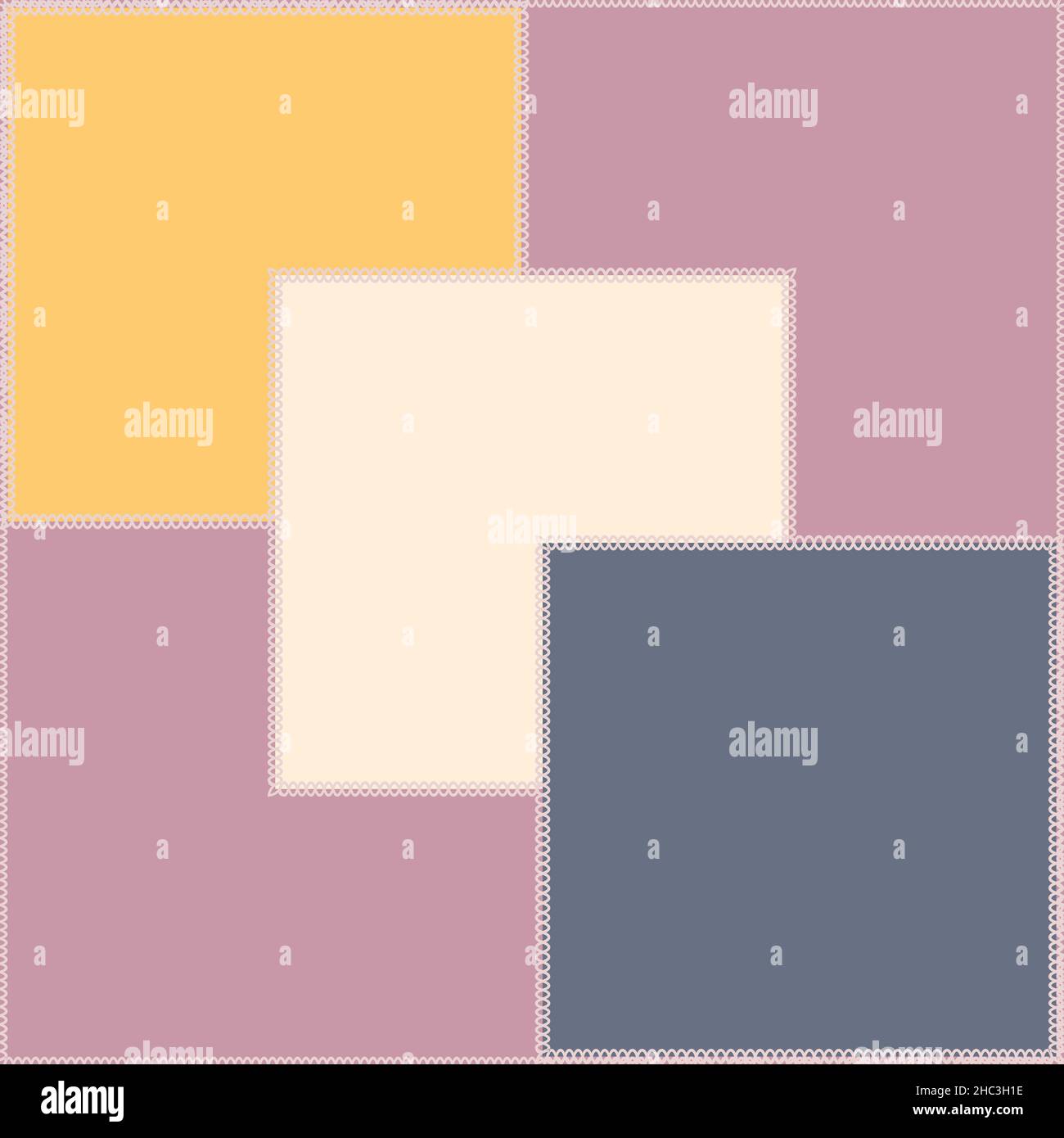 Seamless pattern on a square background - patchwork quilt. Design element of books, notebooks ...