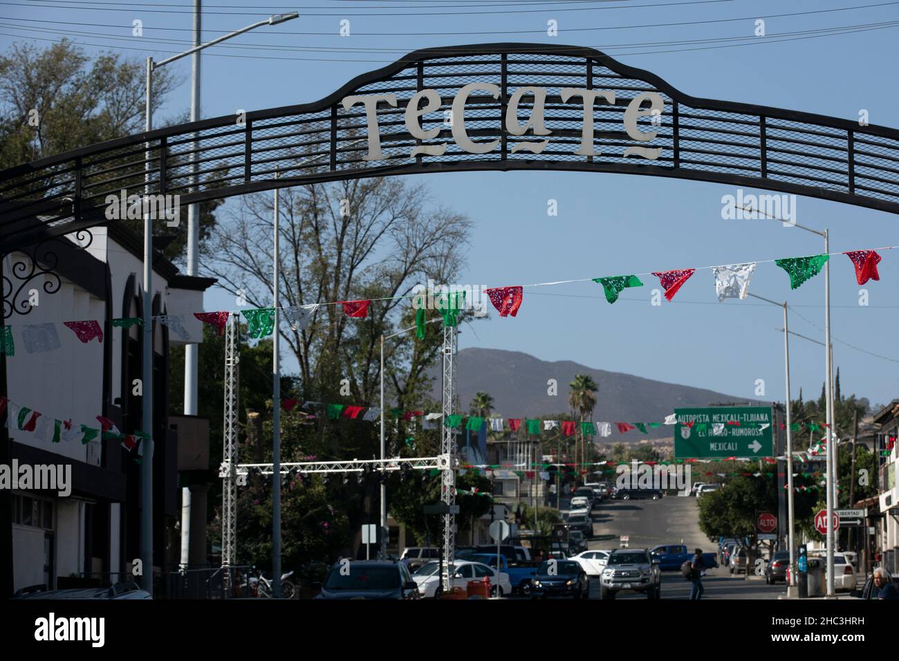 Afternoon view of downtown Tecate, Baja California, Mexico Stock Photo ...