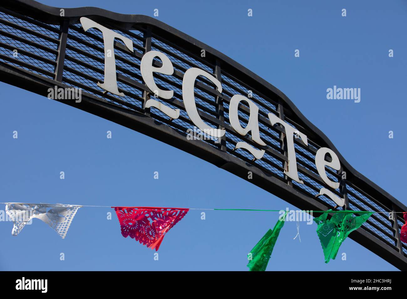 Afternoon view of downtown Tecate, Baja California, Mexico Stock Photo ...