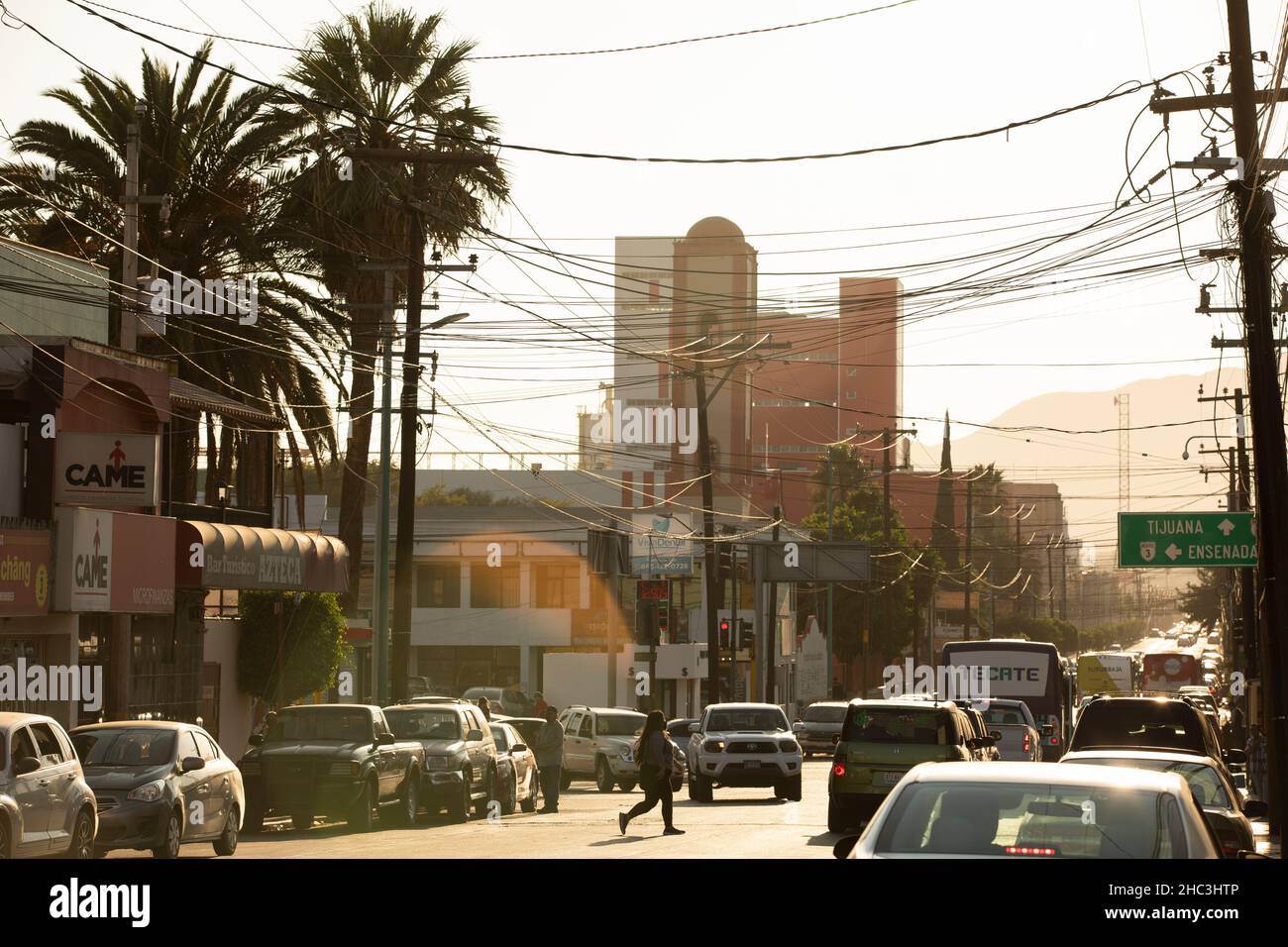 Afternoon view of downtown Tecate, Baja California, Mexico Stock Photo ...
