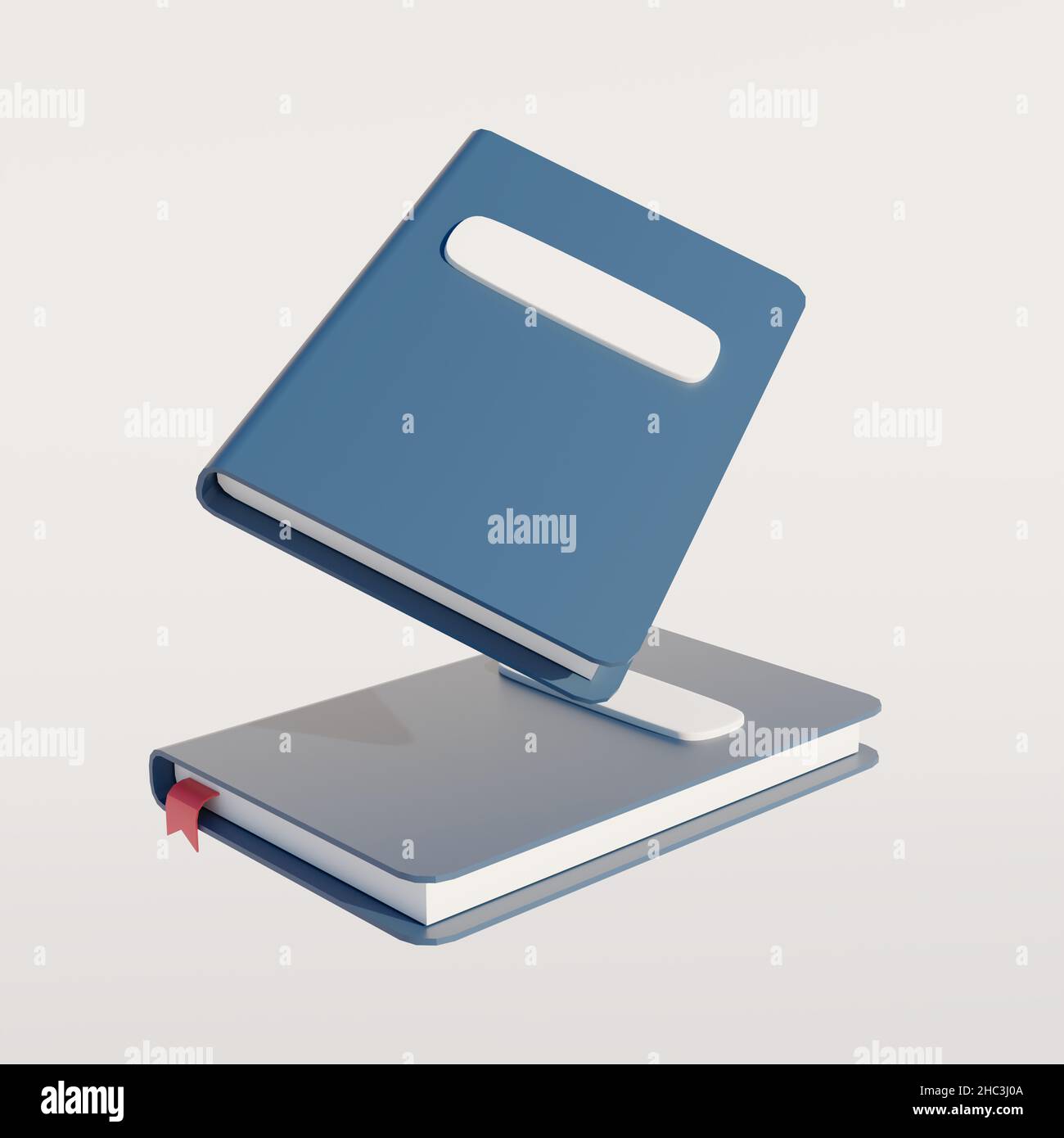 Hardcover books floating in the air. 3D rendering illustration Stock ...