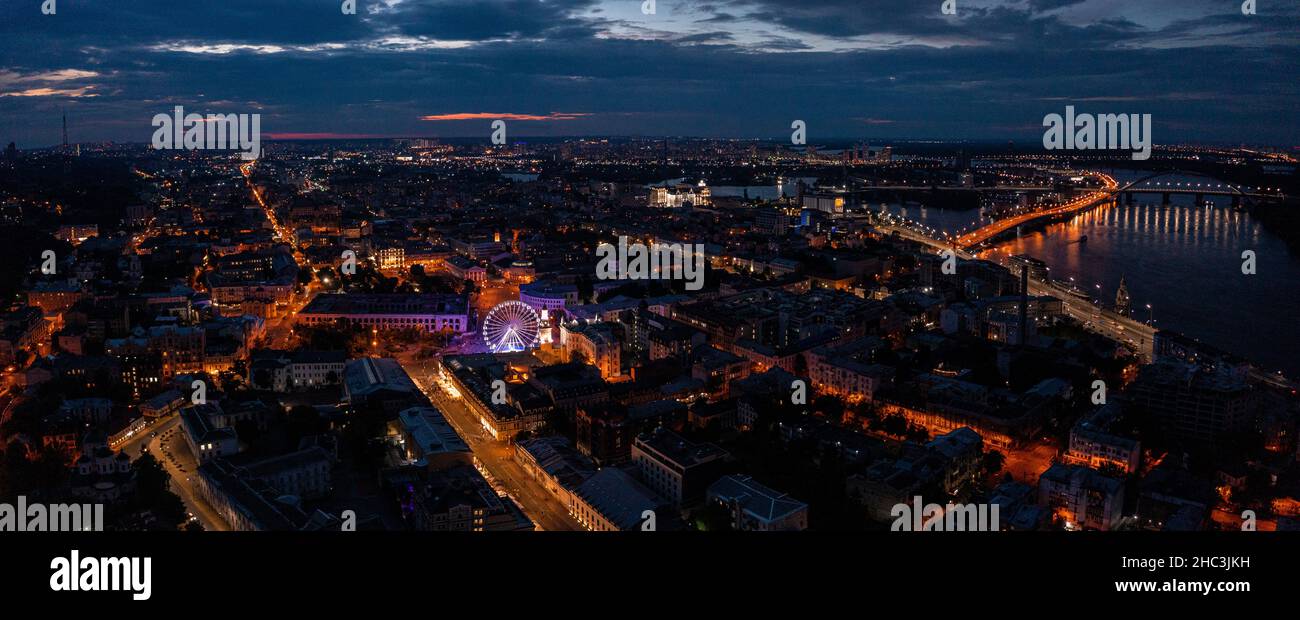 Night aerial view kyiv city hi-res stock photography and images - Alamy