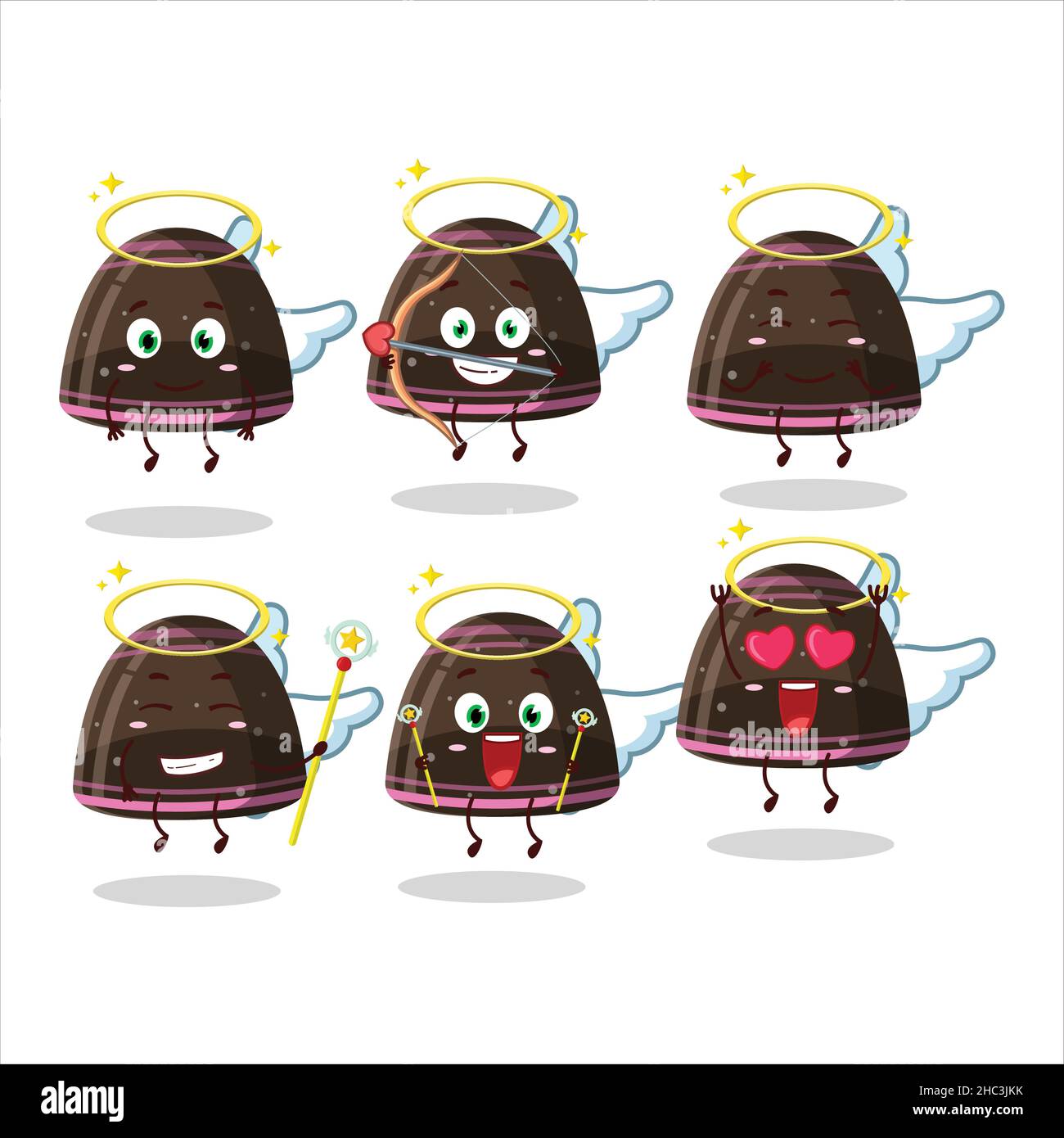 Chocolate jelly gummy candy cartoon designs as a cute angel character ...