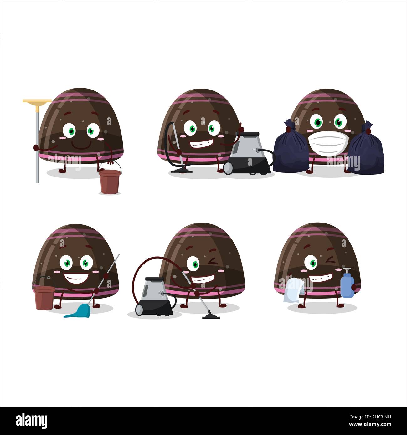 Cleaning service chocolate jelly gummy candy cute cartoon character ...