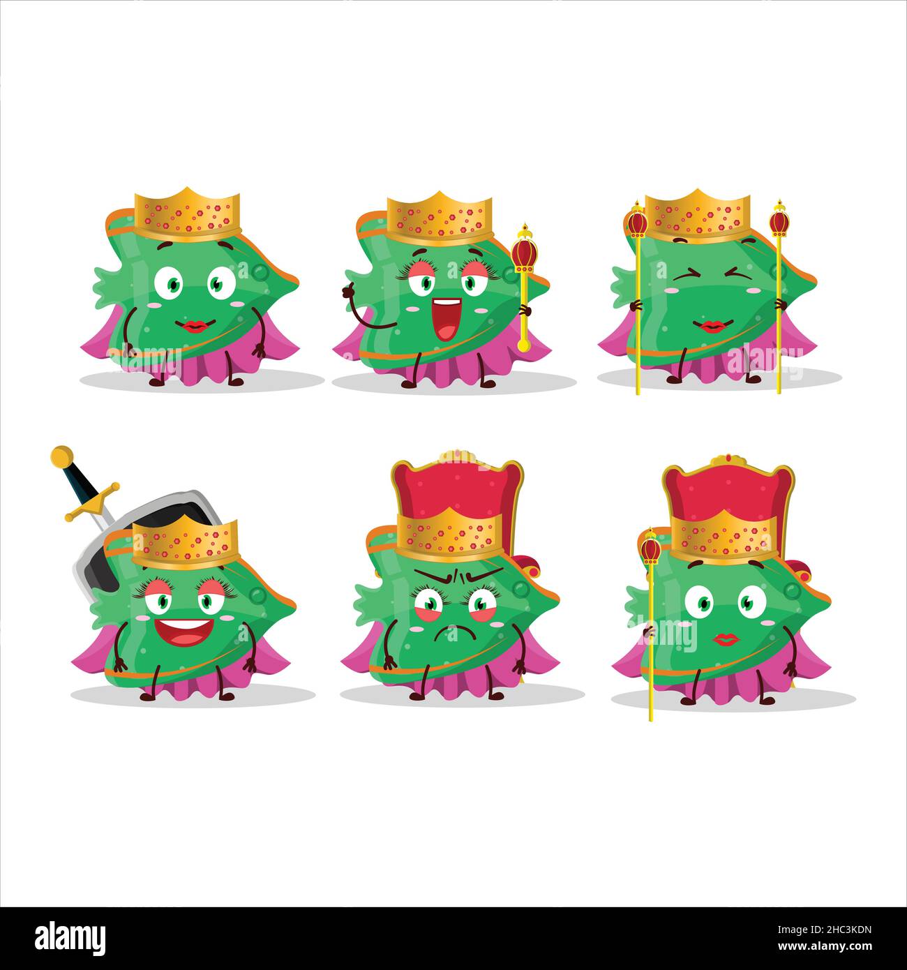Queen and her magic clothes cartoon of fish green gummy candy wearing ...