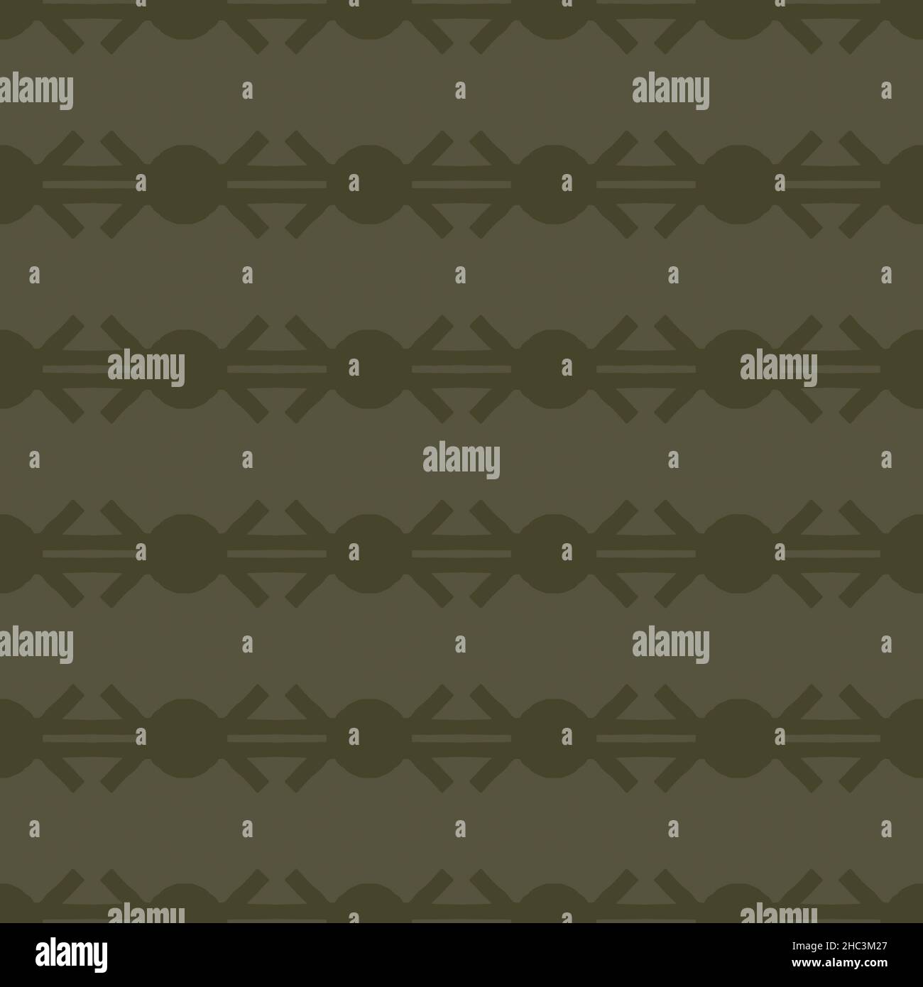 Vintage moss green geometric seamless pattern. Two tone jungle ...