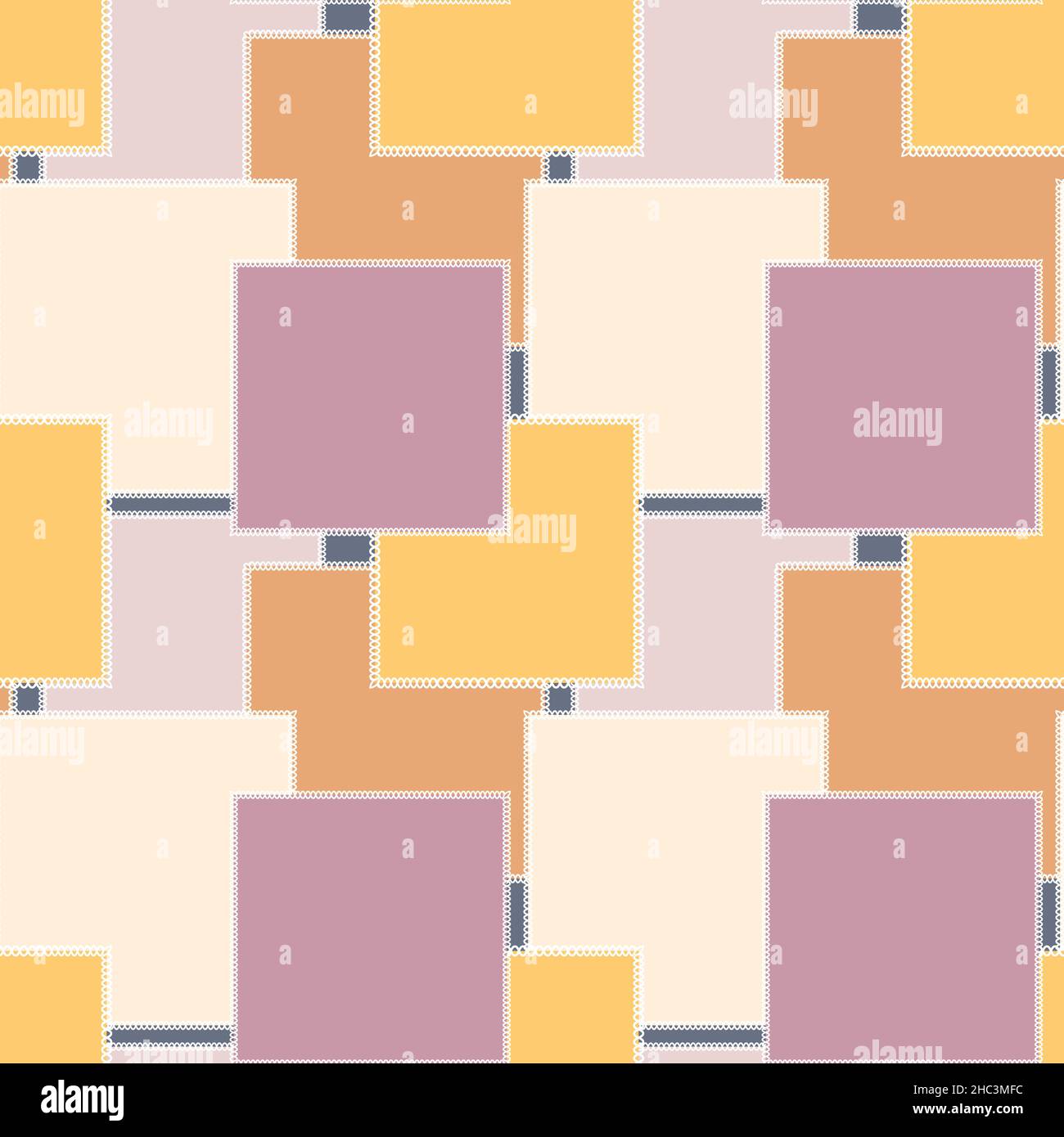 Seamless pattern on a square background - patchwork quilt. Design element of books, notebooks ...