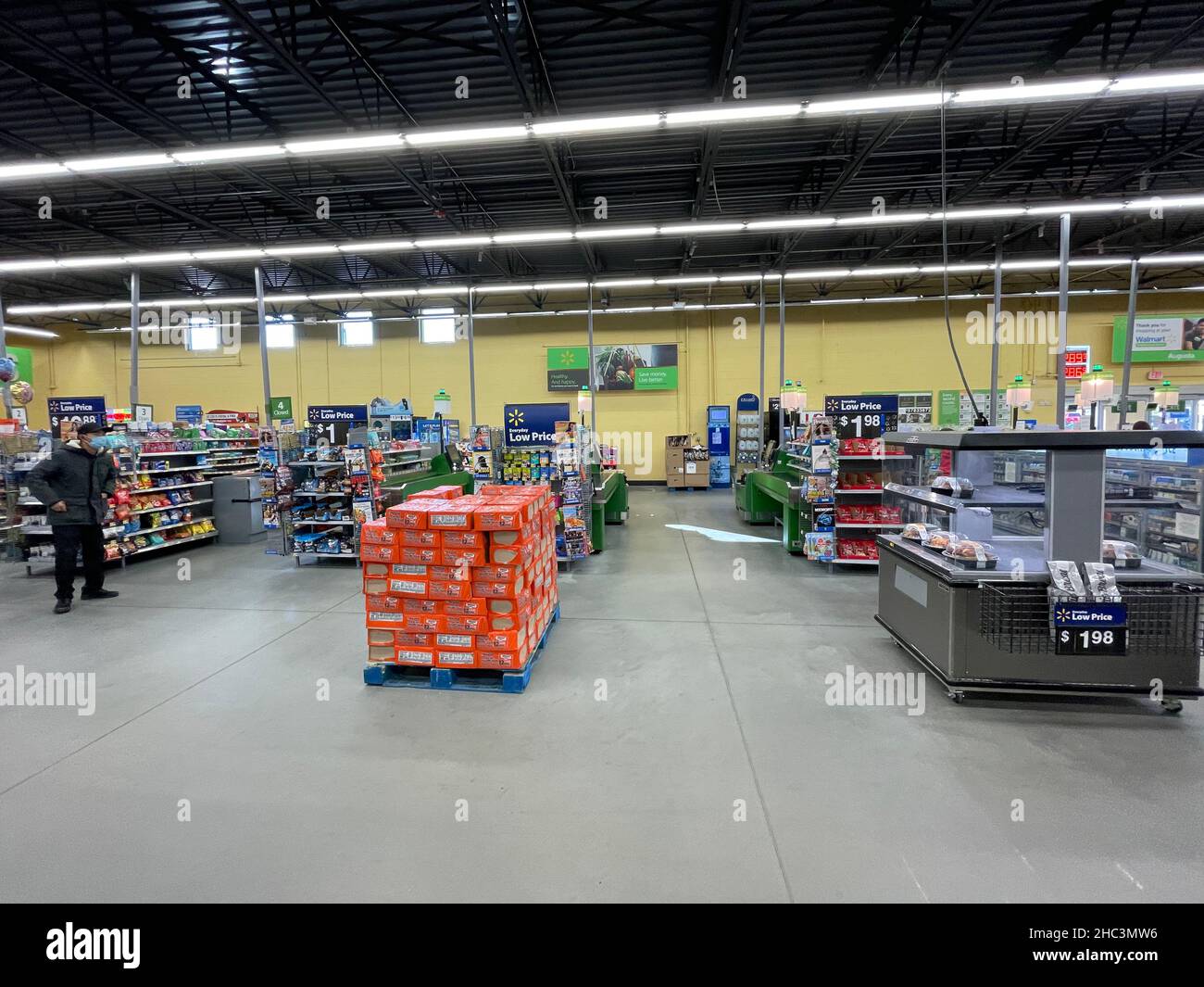 Martinez, Ga USA - 12 23 21: Walmart retail grocery store interior ...