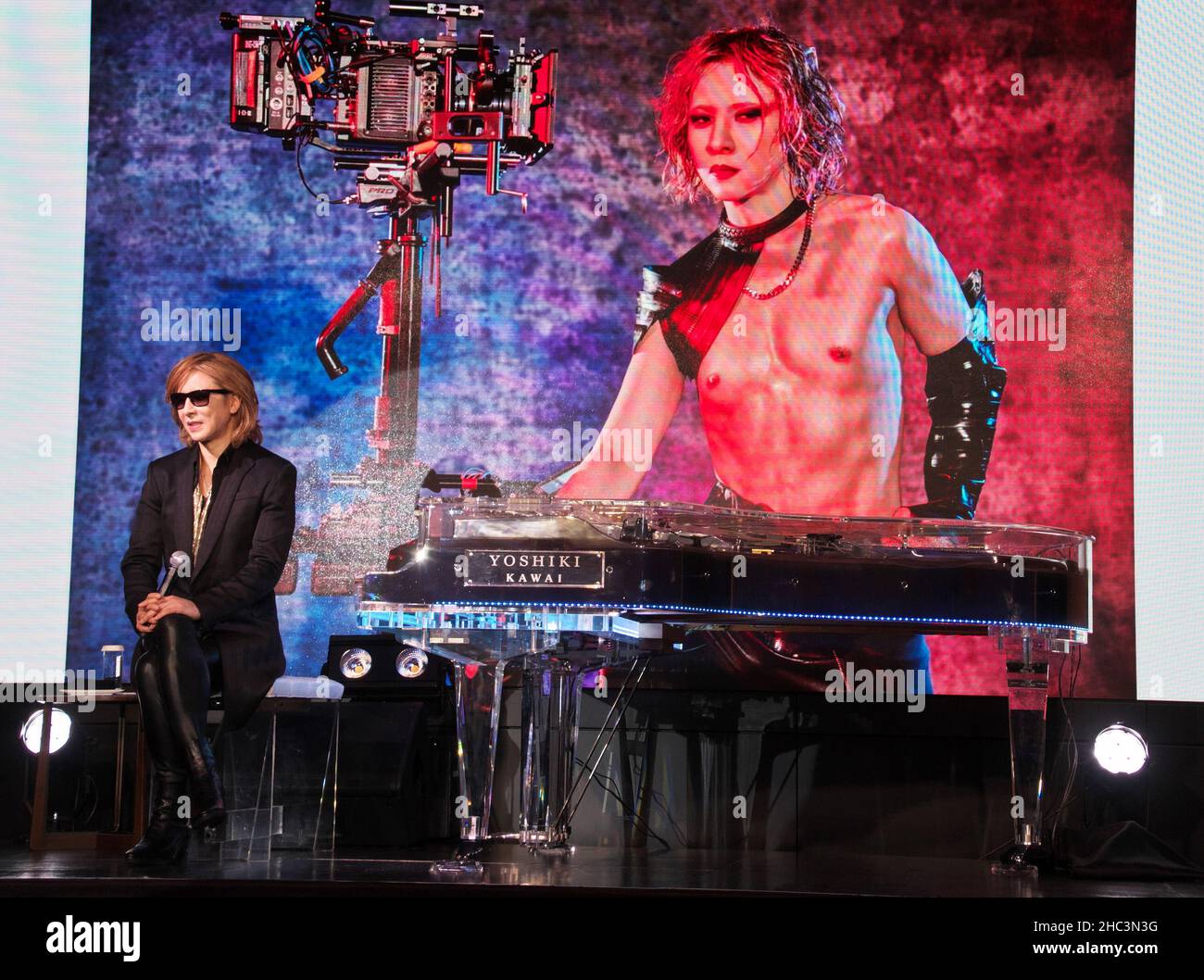 Tokyo, Japan on December 23, 2021: Yoshiki of X Japan attends a press conference for "Evening ...