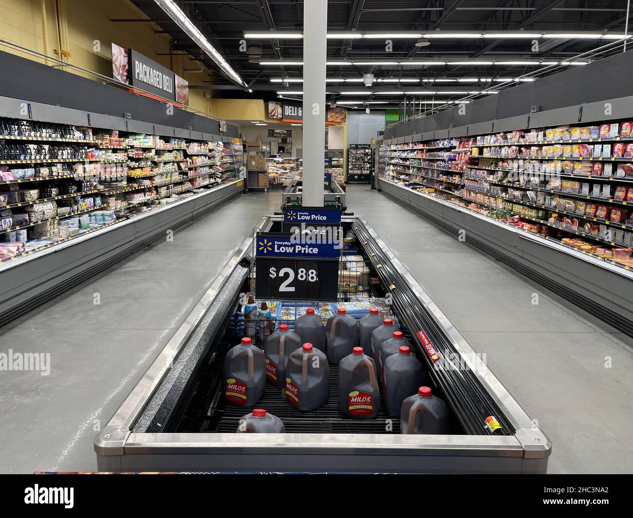 Martinez, Ga USA - 12 23 21: Walmart retail grocery store interior ...