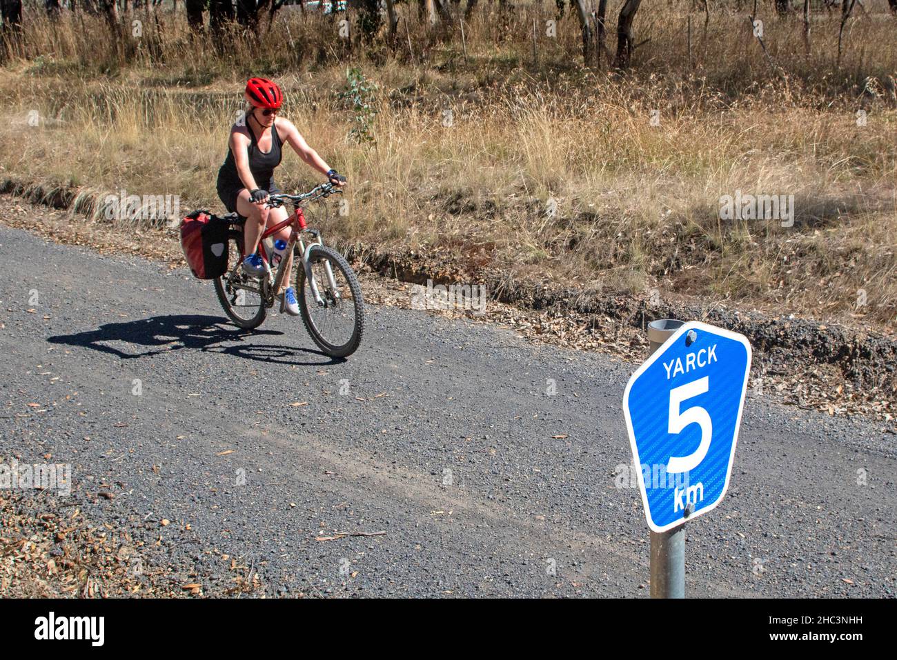 Cycling on the Great Victorian Rail Trail Stock Photo - Alamy