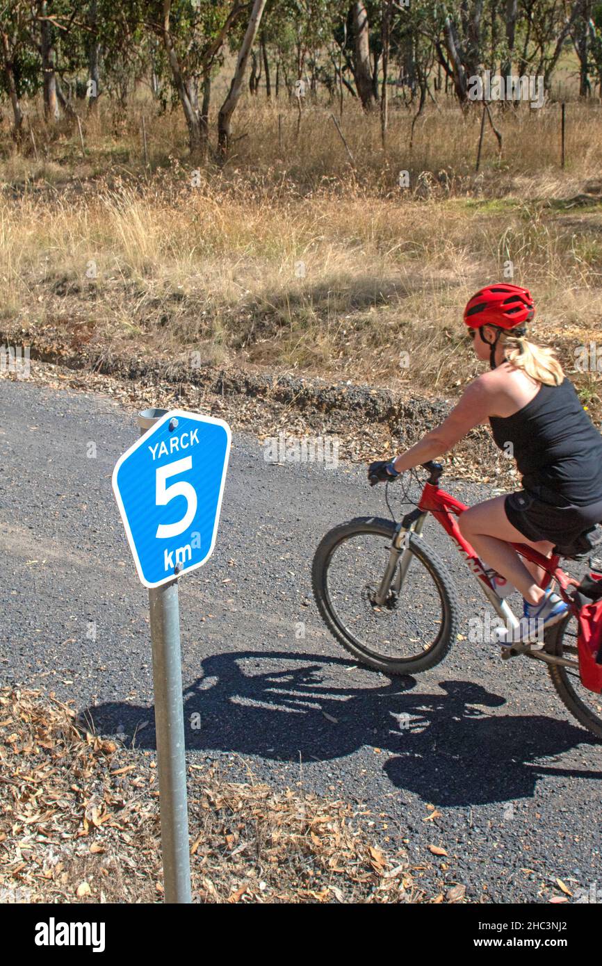 Cycling on the Great Victorian Rail Trail Stock Photo - Alamy