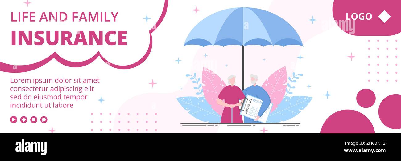 Life Insurance Cover Template Flat Design Illustration Editable of ...