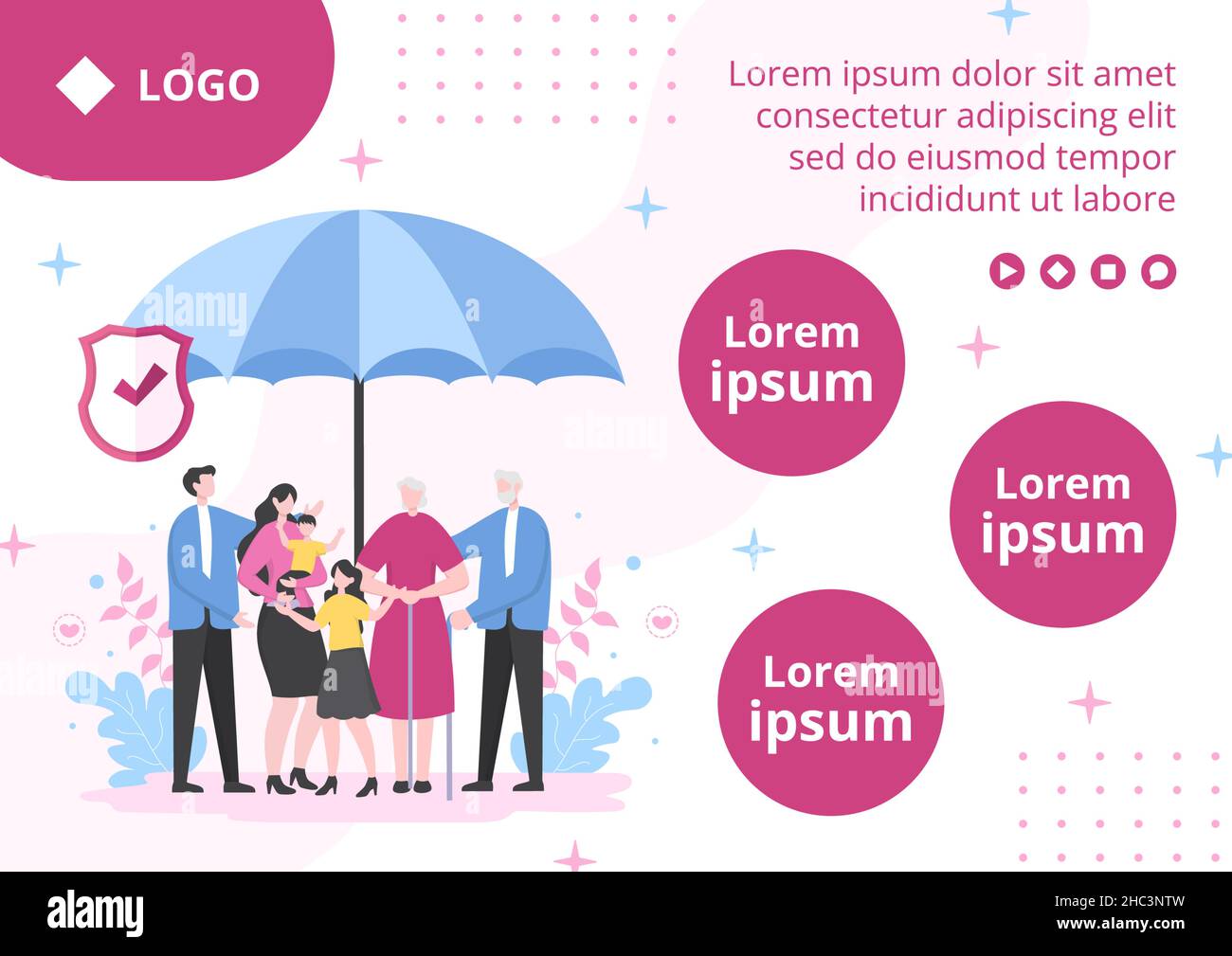 Life Insurance Brochure Template Flat Design Illustration Editable of ...