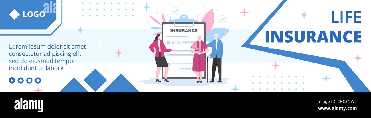Life Insurance Banner Template Flat Design Illustration Editable of ...