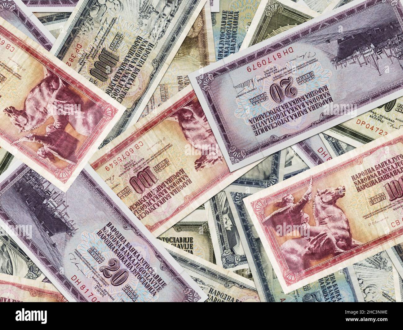 A collection of vintage yugoslavian dinar banknotes Stock Photo - Alamy