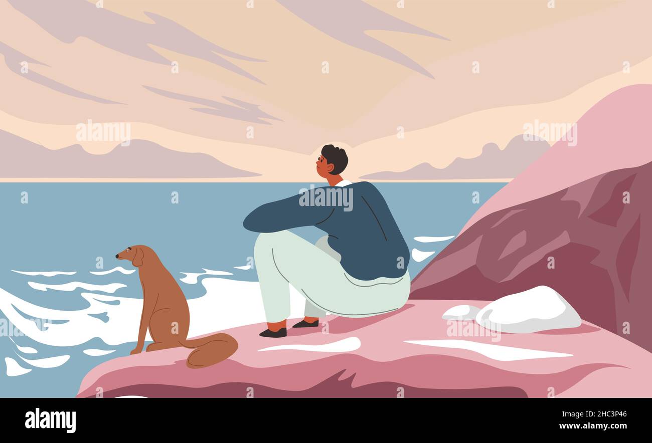 Man male on shore Stock Vector Images - Alamy