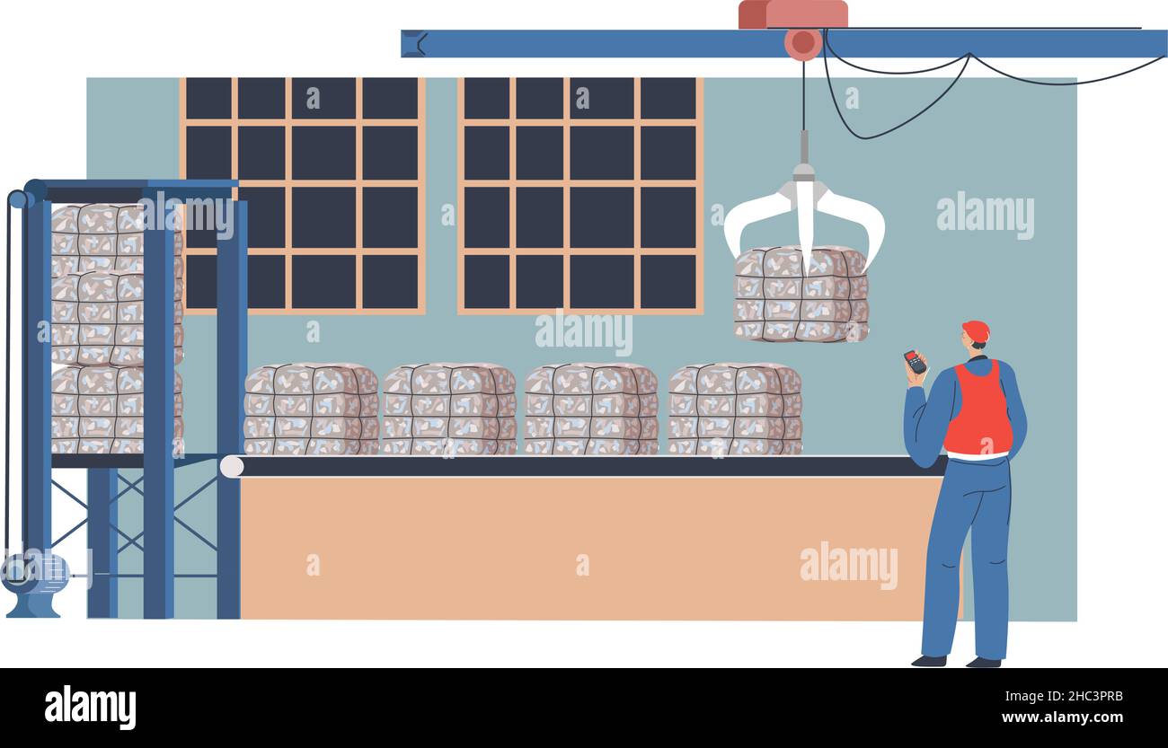 Garbage recycling factory or center, trash in bale Stock Vector Image & Art - Alamy