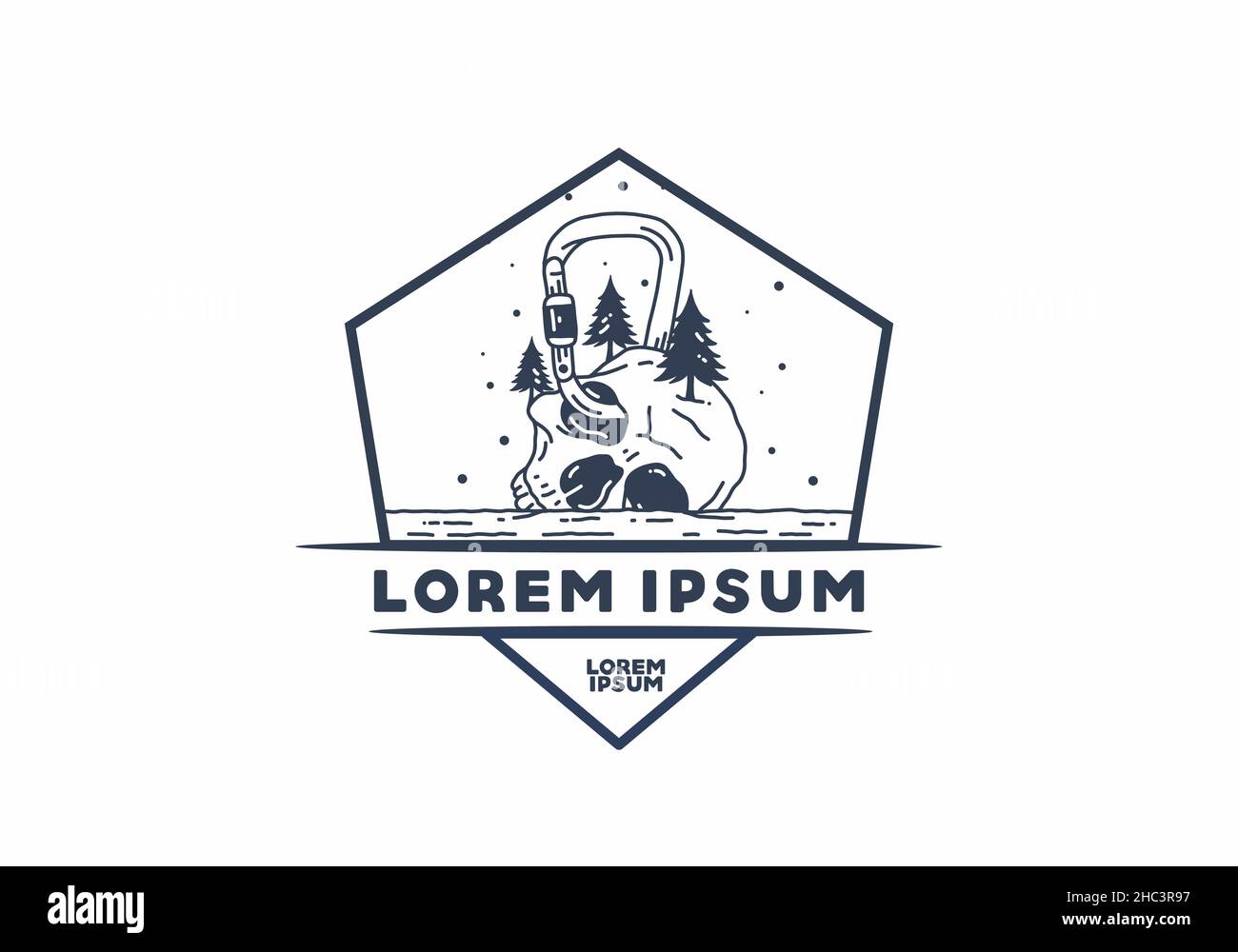 skull head hanging on carabiner design Stock Vector Image & Art - Alamy