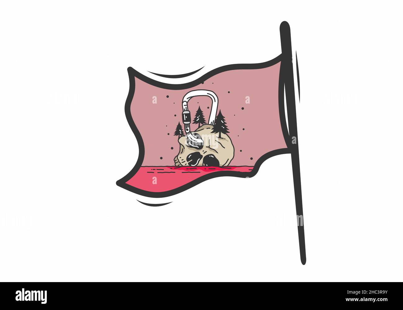 skull head hanging on carabiner design Stock Vector Image & Art - Alamy