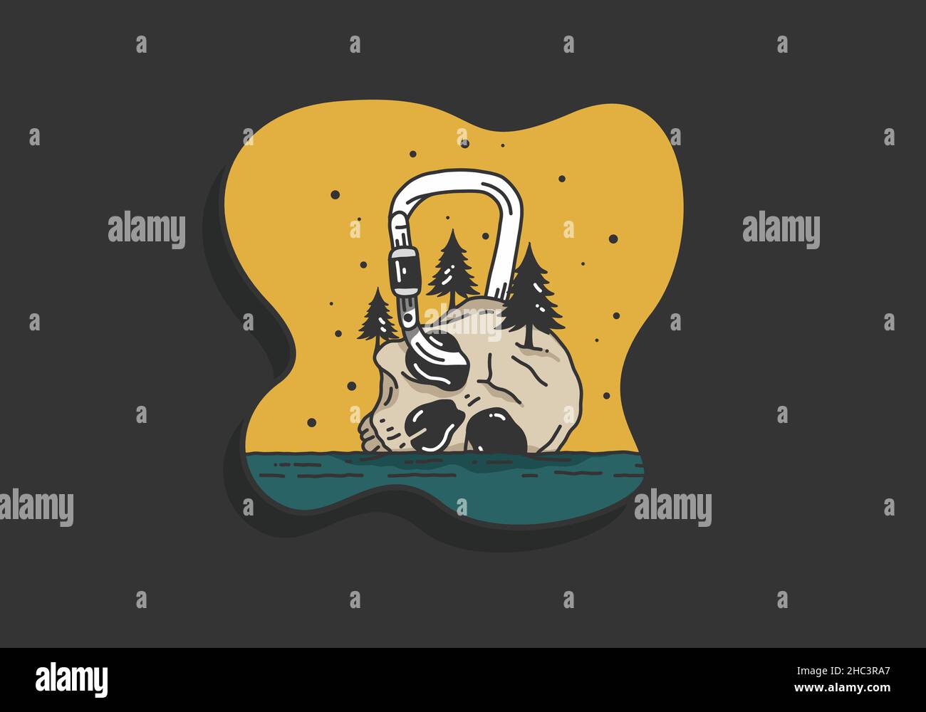 skull head hanging on carabiner design Stock Vector Image & Art - Alamy