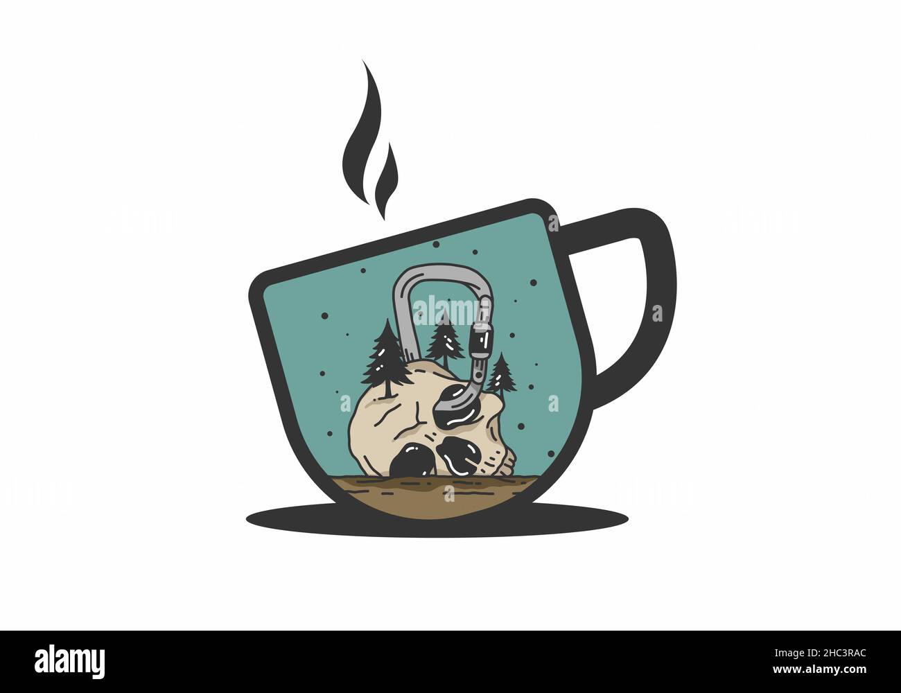 skull head hanging on carabiner design Stock Vector Image & Art - Alamy