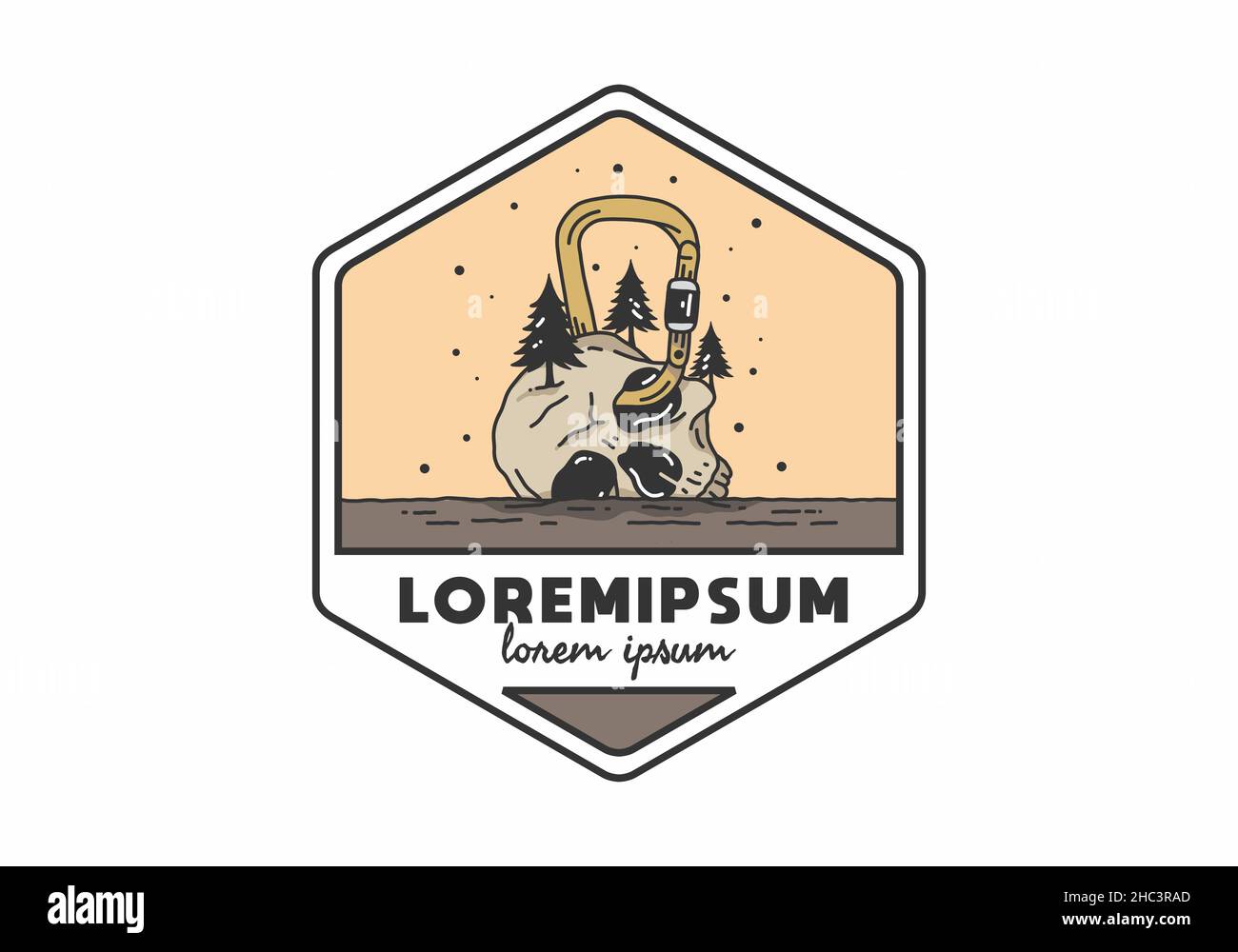 skull head hanging on carabiner design Stock Vector Image & Art - Alamy