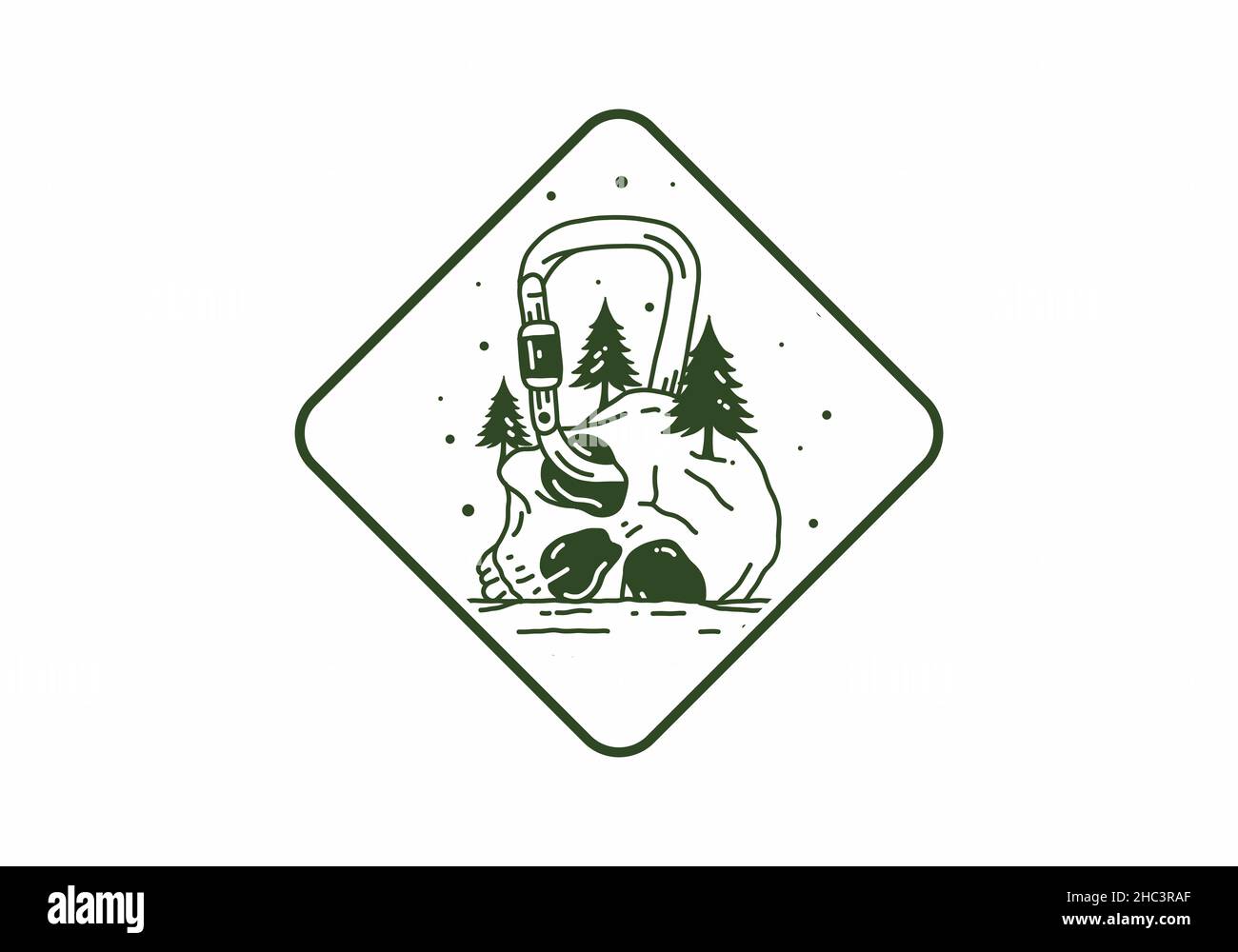 skull head hanging on carabiner design Stock Vector Image & Art - Alamy