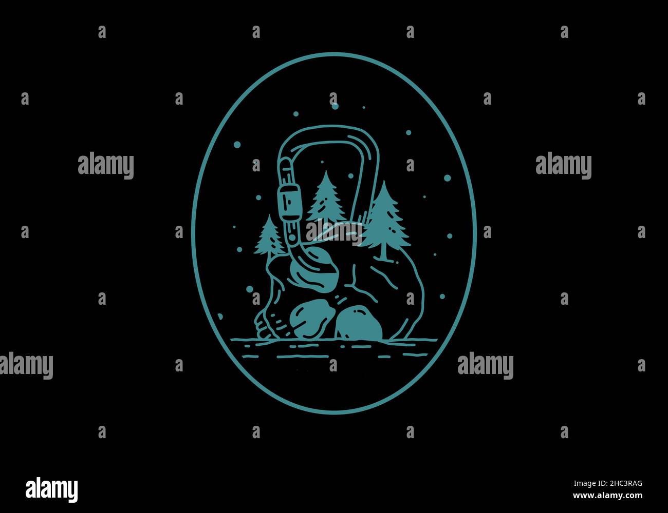 skull head hanging on carabiner design Stock Vector Image & Art - Alamy